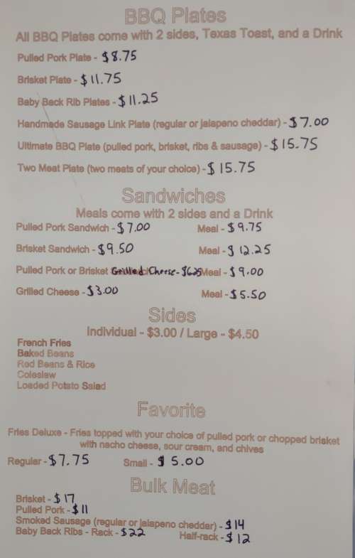 IDC BBQ (Food Trailer) menu in Mena, Arkansas, USA
