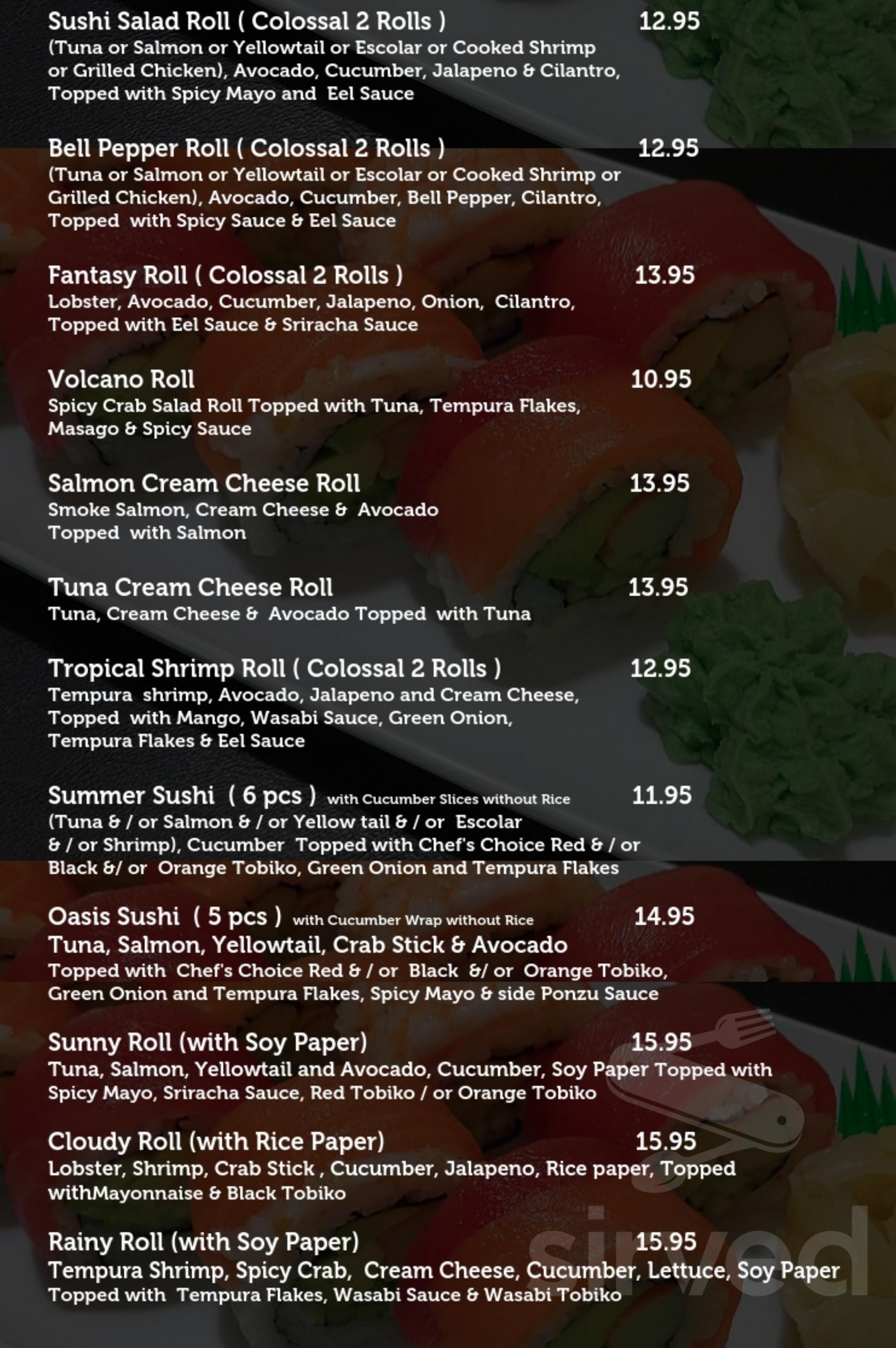 SAM Sushi & Ramen menu in Lexington, Kentucky, USA