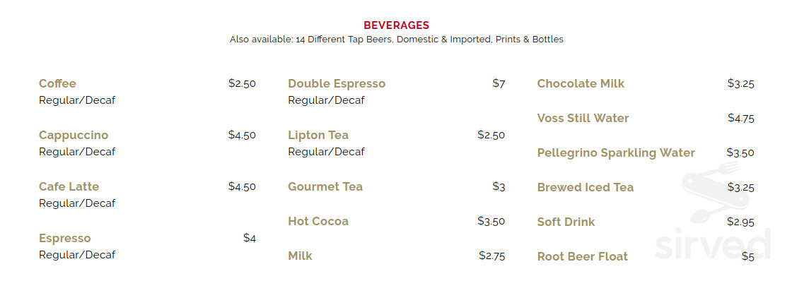 Jackson Hall American Bar & Grille menu in East Islip, New York, USA