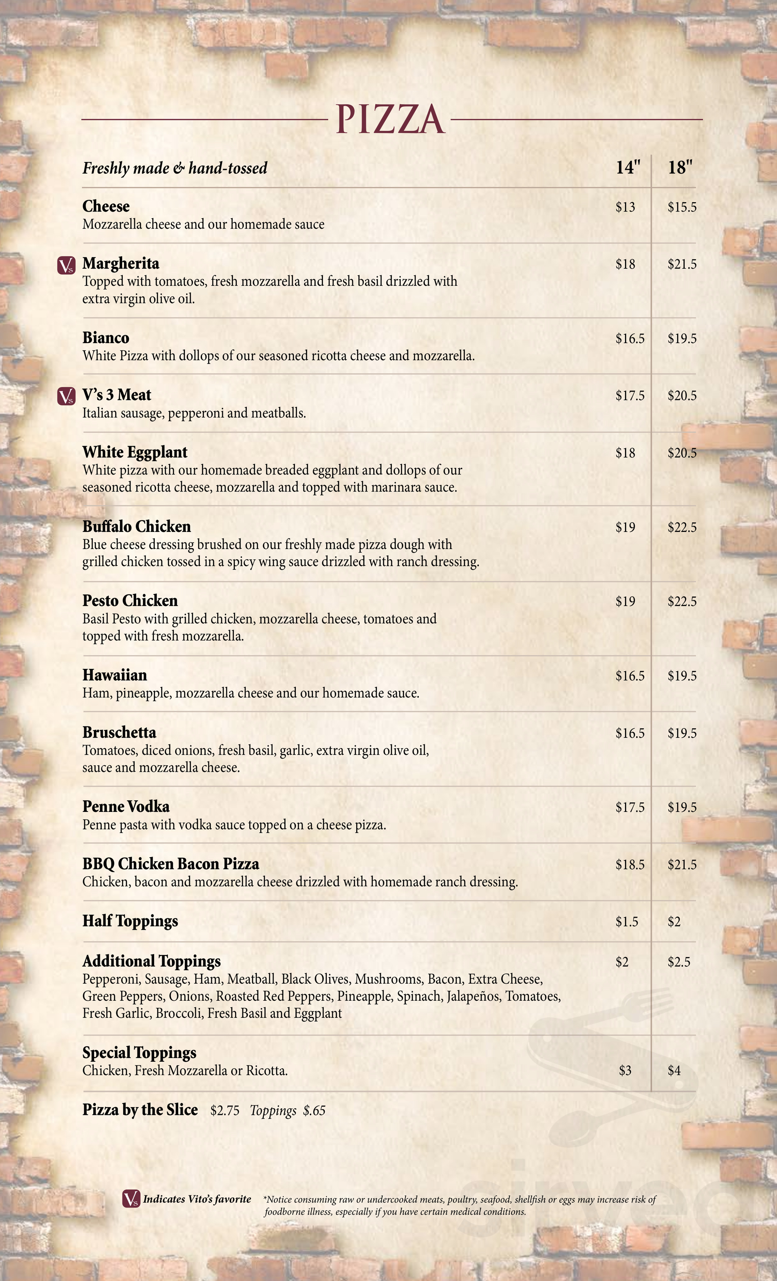 V & S menus in Brooklyn, New York, United States