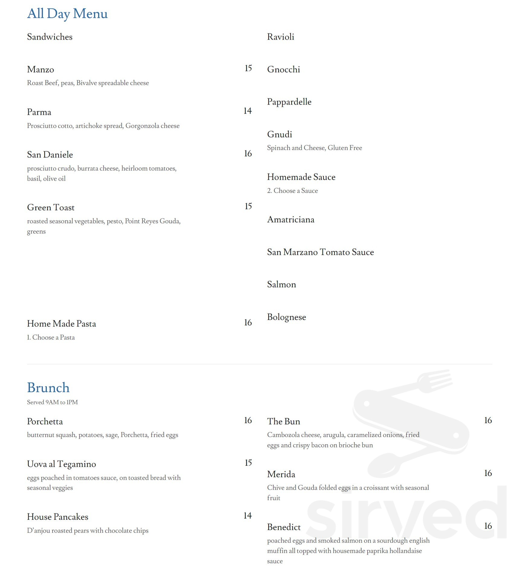 Menu for La Gastronomia di Porchetta in Fairfax, CA | Sirved
