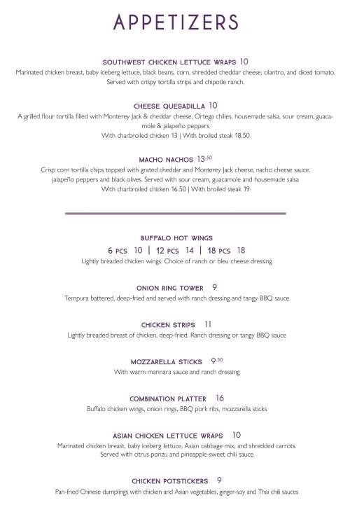 Purple Parrot menu in Reno, Nevada, USA