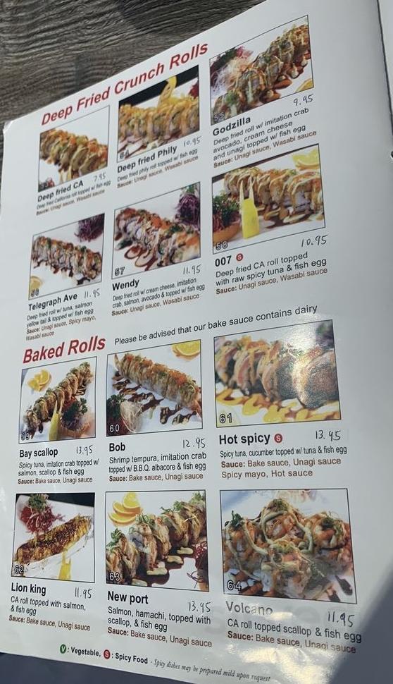 Kansai menu in Oakland, California, USA