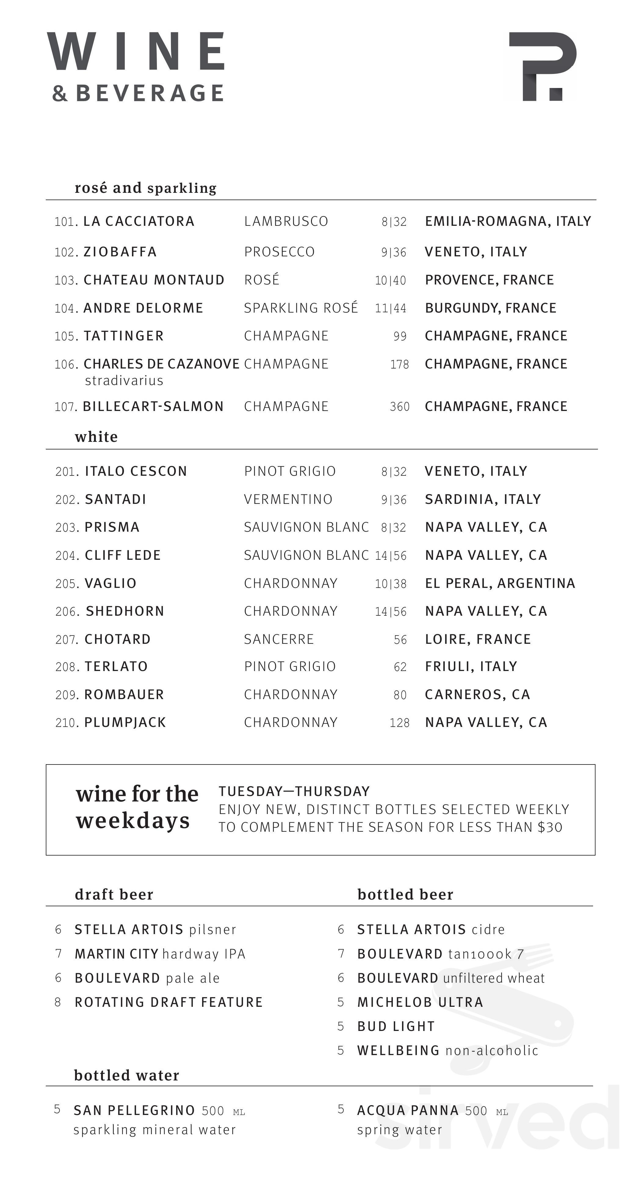 Plate Restaurant - Brookside menu in Kansas City, Missouri, USA