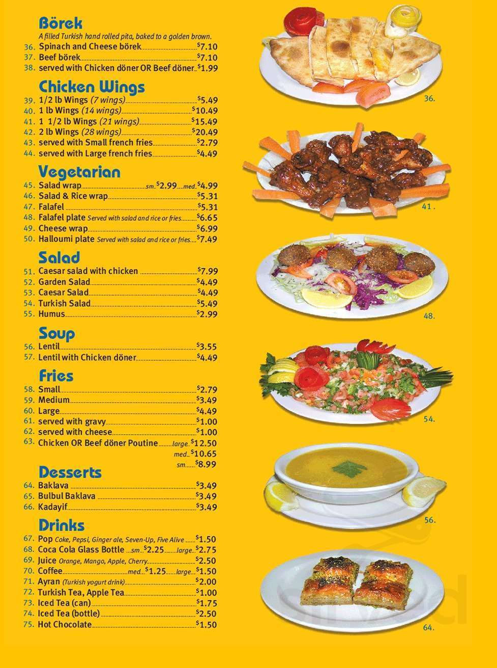 Babos Donerpoint menus in York, Ontario, Canada