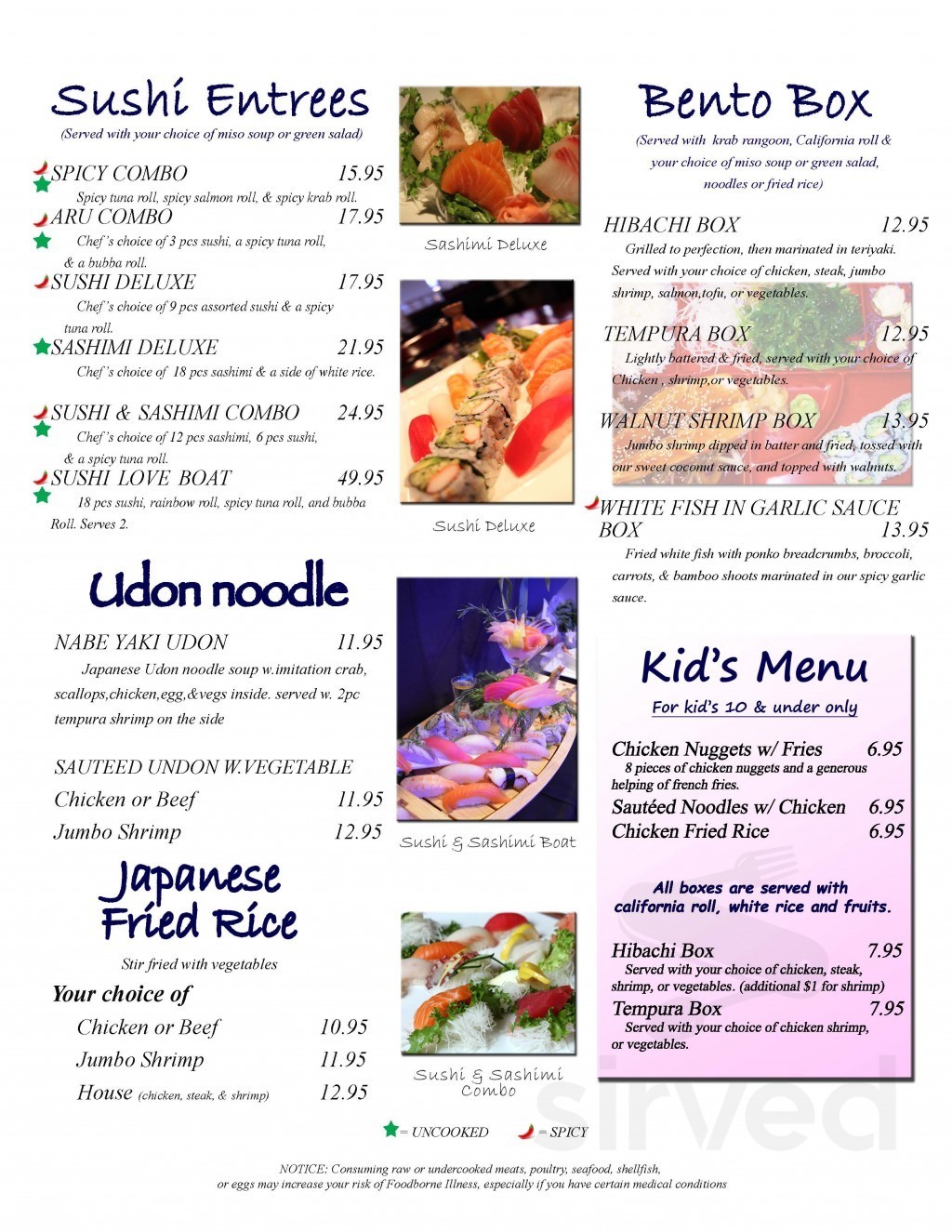 Menu for A?Aki Sushi & Steakhouse in Orlando, Florida, United States