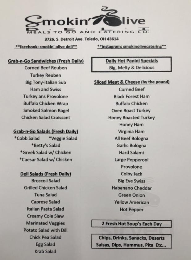 Smokin' Olive Deli menus in Toledo, Ohio, United States