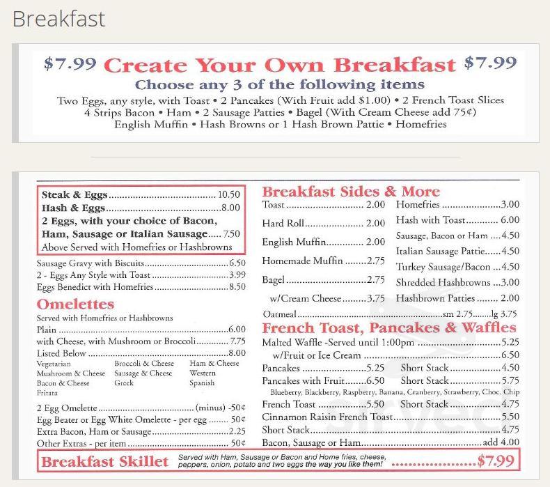 Bubble's Restaurant menus in Mechanicville, New York, United States