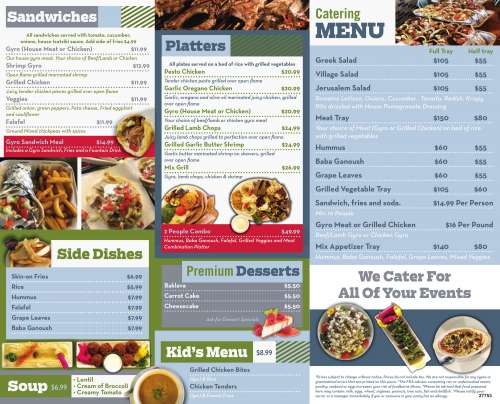 Gyro Love menu in Avon, Connecticut, USA