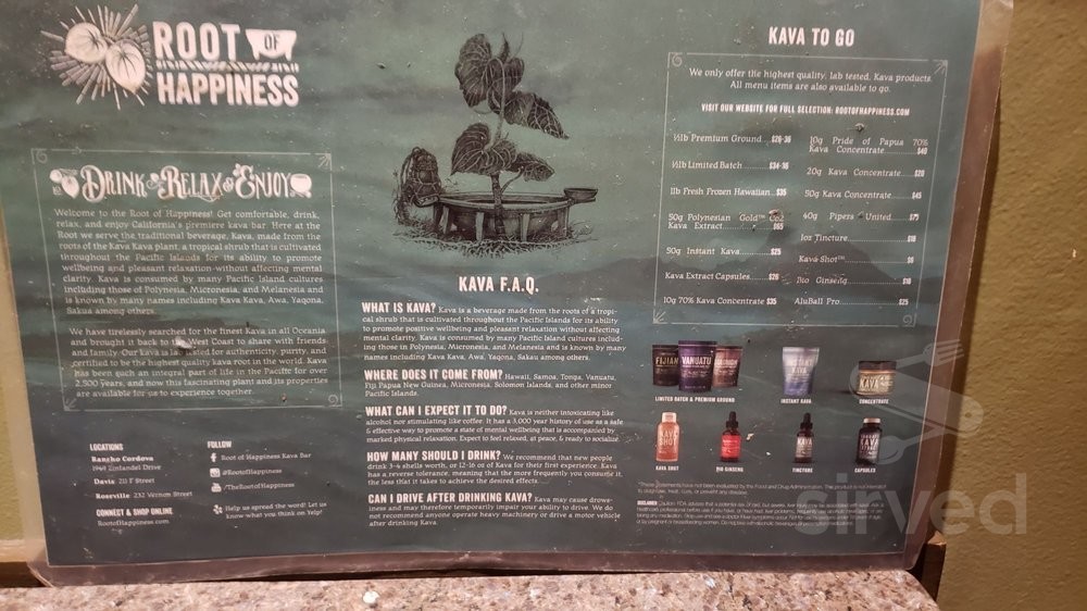 Root of Happiness Kava Bar | Roseville menus in Roseville, California ...