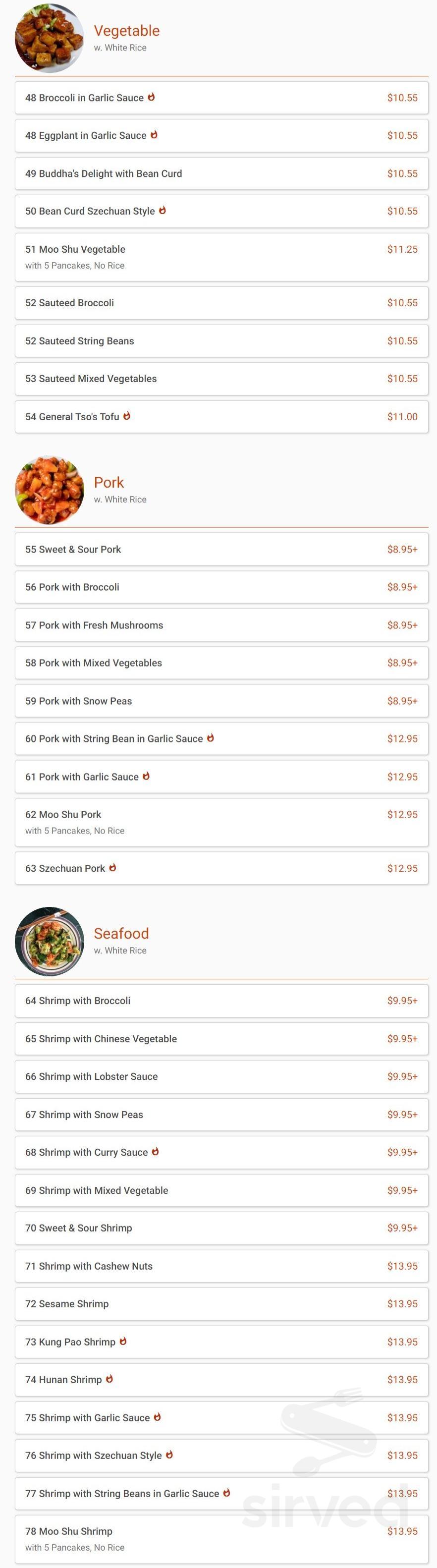 Xing Long Chinese Restaurant menu in North Stonington, Connecticut, USA