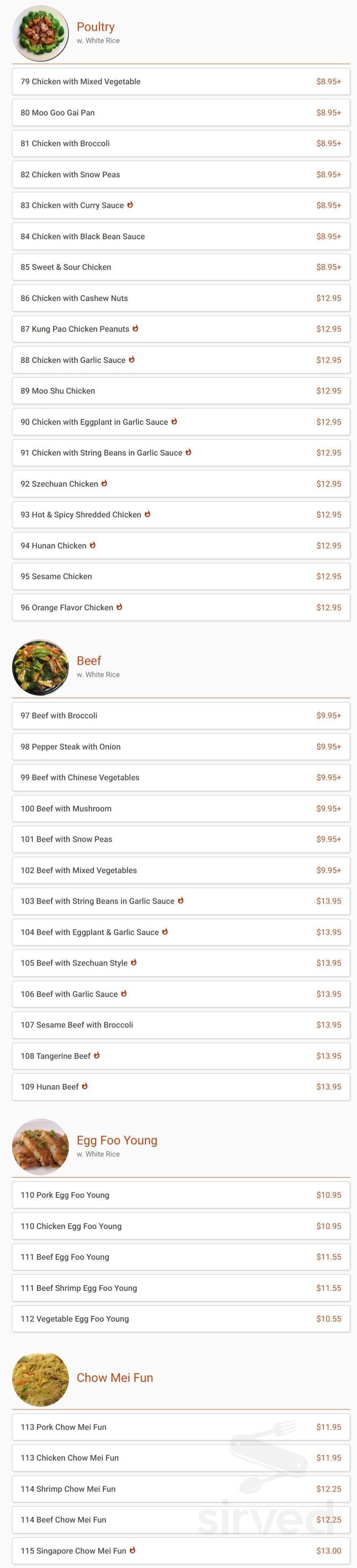 Xing Long Chinese Restaurant menu in North Stonington, Connecticut, USA