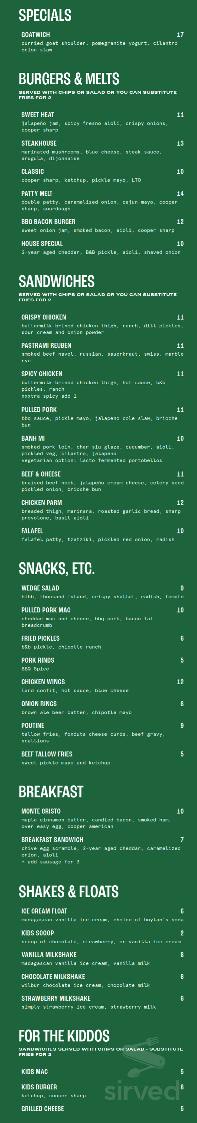 Cabalar Meat Co menu in Lancaster, Pennsylvania, USA