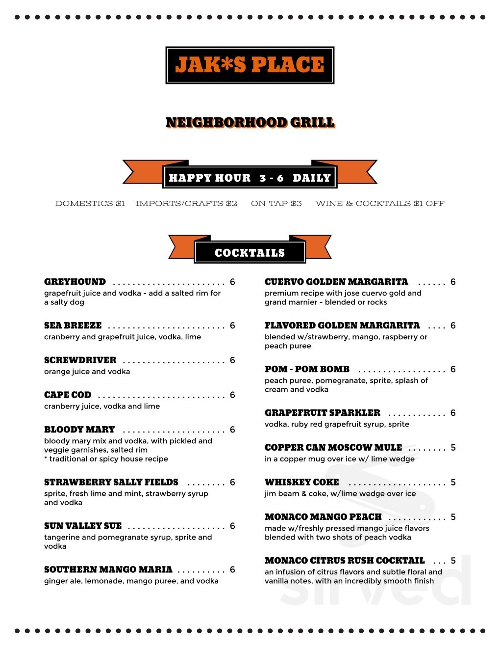 JaK*s Place Neighborhood Grill menus in Nampa, Idaho, United States