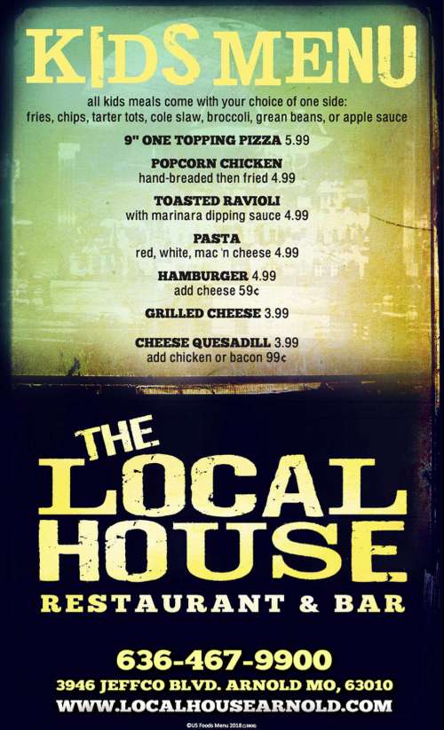 The Local House Restaurant & Bar menu in Arnold, Missouri, USA