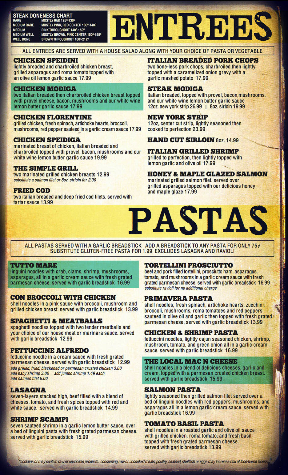 The Local House Restaurant & Bar menu in Arnold, Missouri, USA