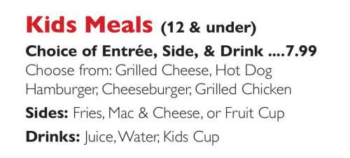 Market Street Burgers menu in Kingston, Pennsylvania, USA