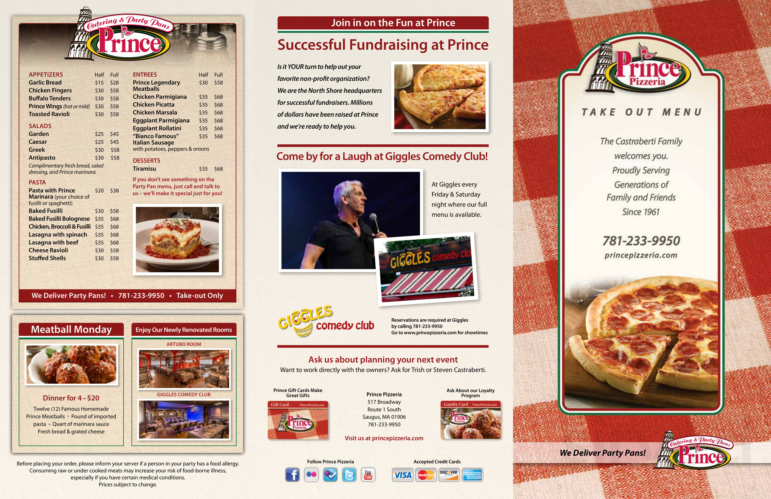 Prince Pizzeria menu in Saugus, Massachusetts, USA