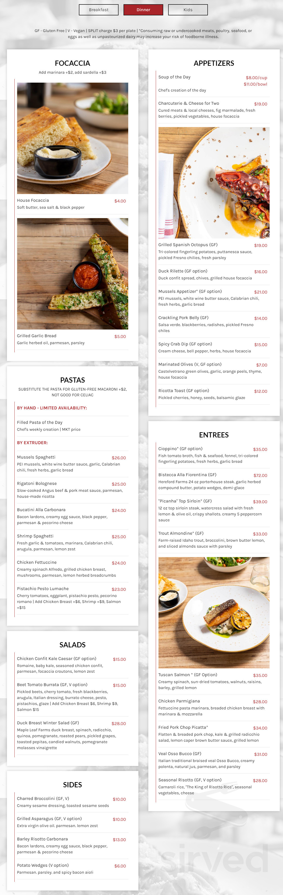 Menu for Bartolo's Sugar House in Salt Lake City, UT | Sirved