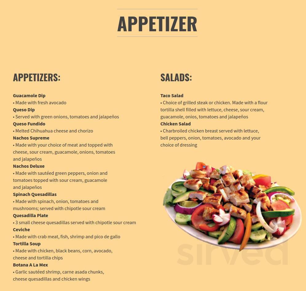 Menu - Orland Park IL's Mayan Palace | Sirved