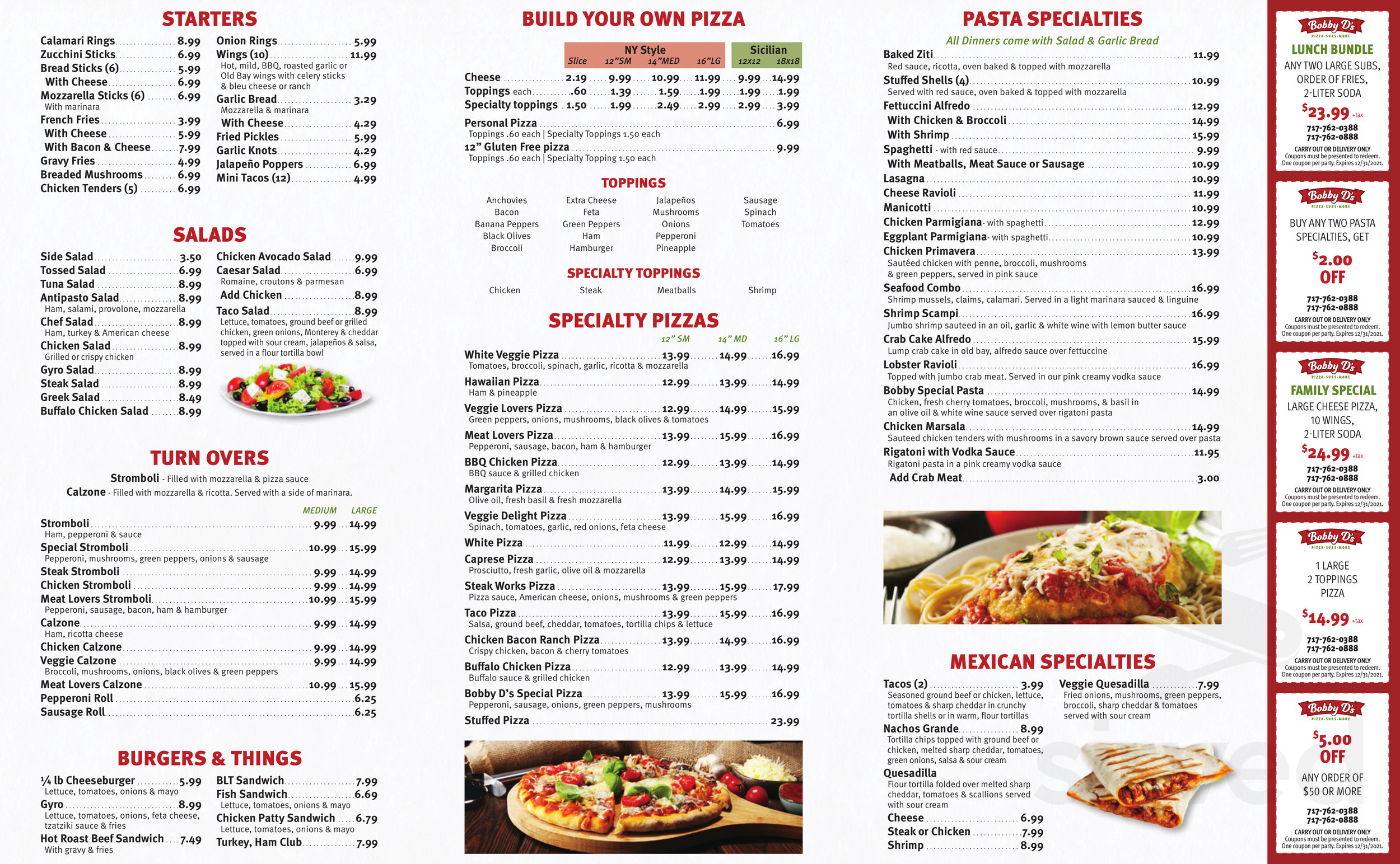 Menu for Bobby D's in Rouzerville, PA | Sirved