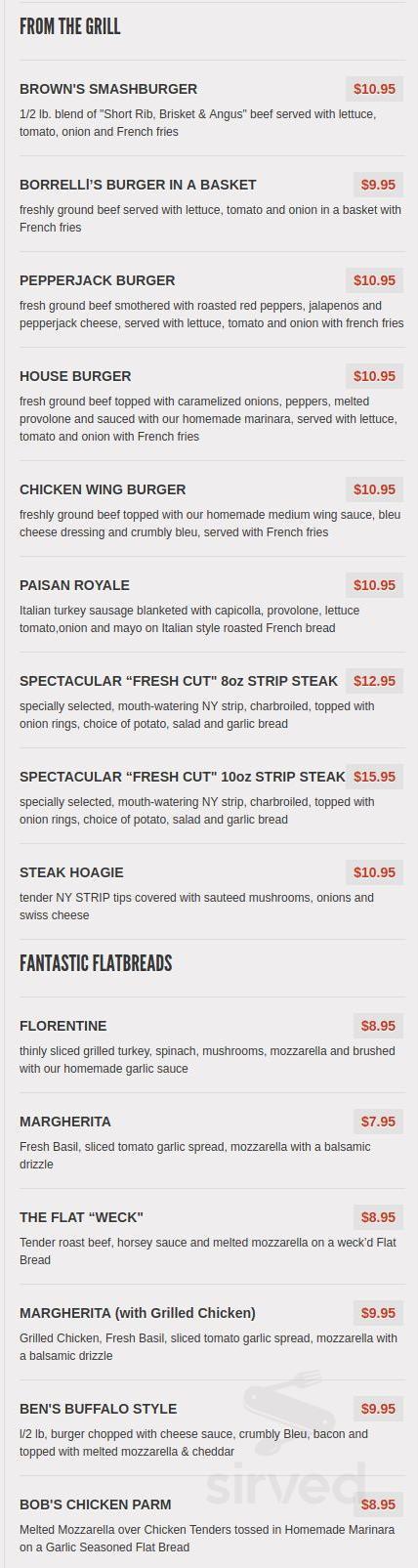 T F Brown's Restaurant menus in Batavia, New York, United States