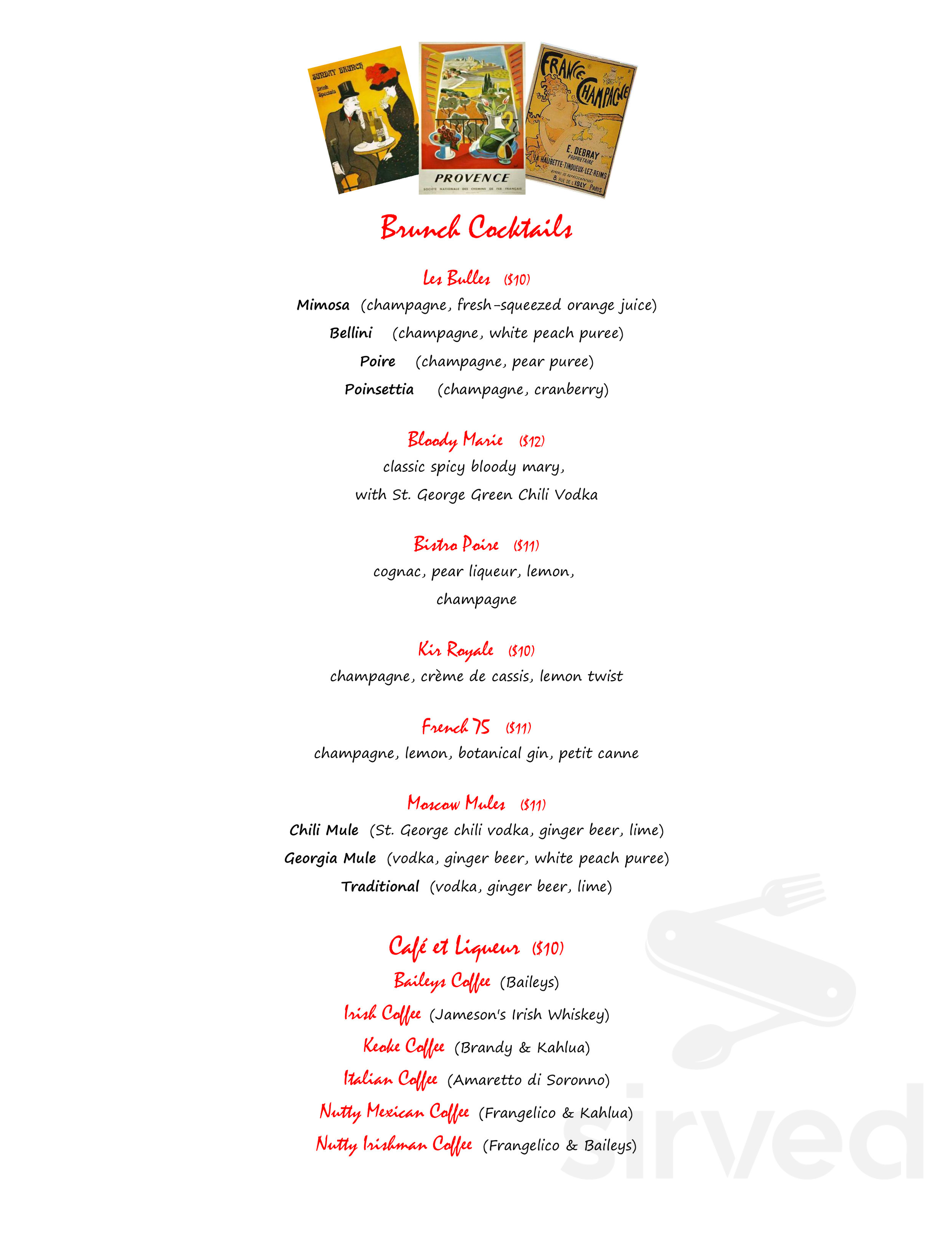 Anis Cafe & Bistro menu in Atlanta, Georgia, USA