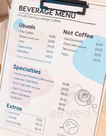 Cups and Pups Coffee menus in Orlando, Florida, United States