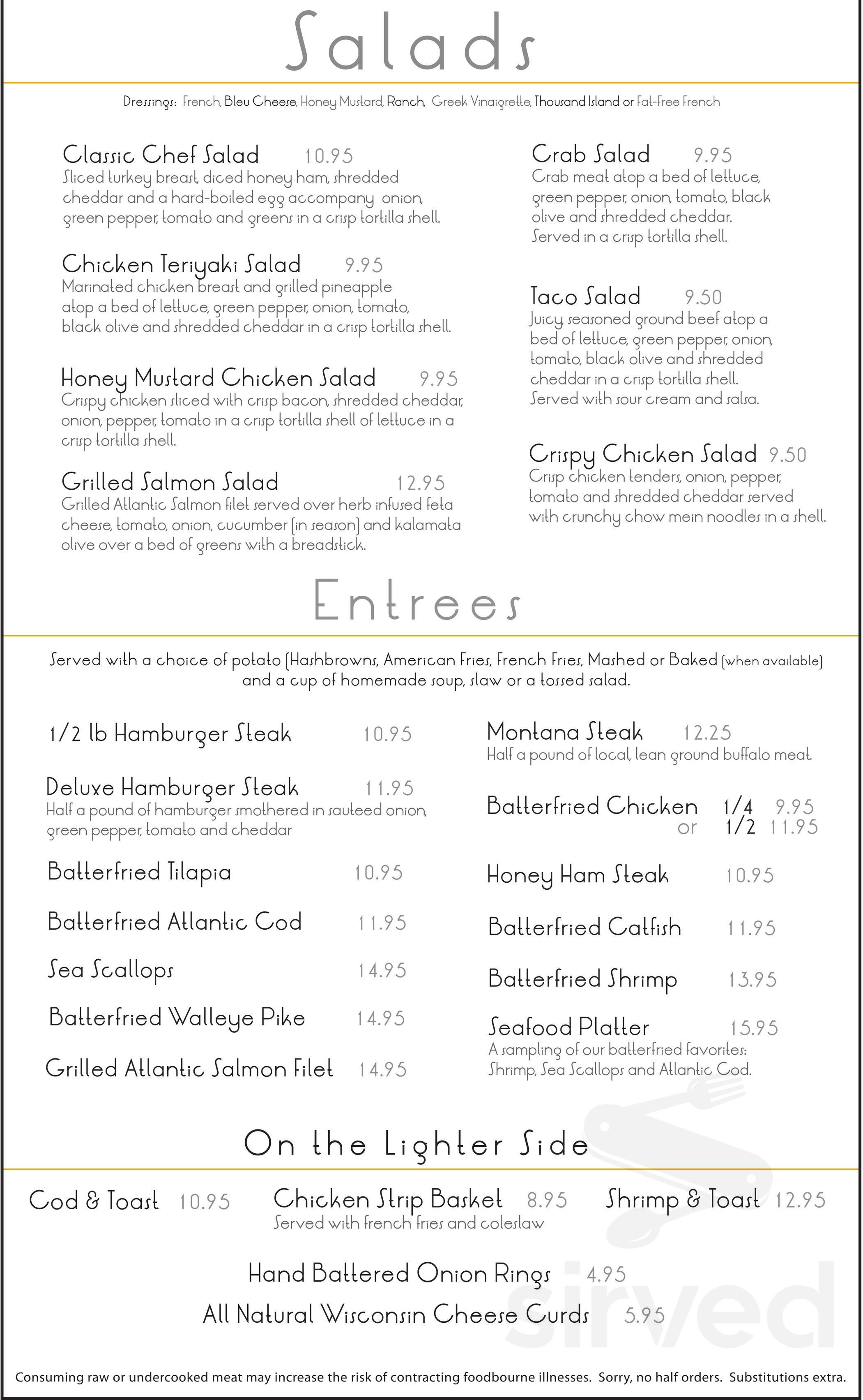 Beth's Twin Bluffs Cafe menus in Nelson, Wisconsin, United States