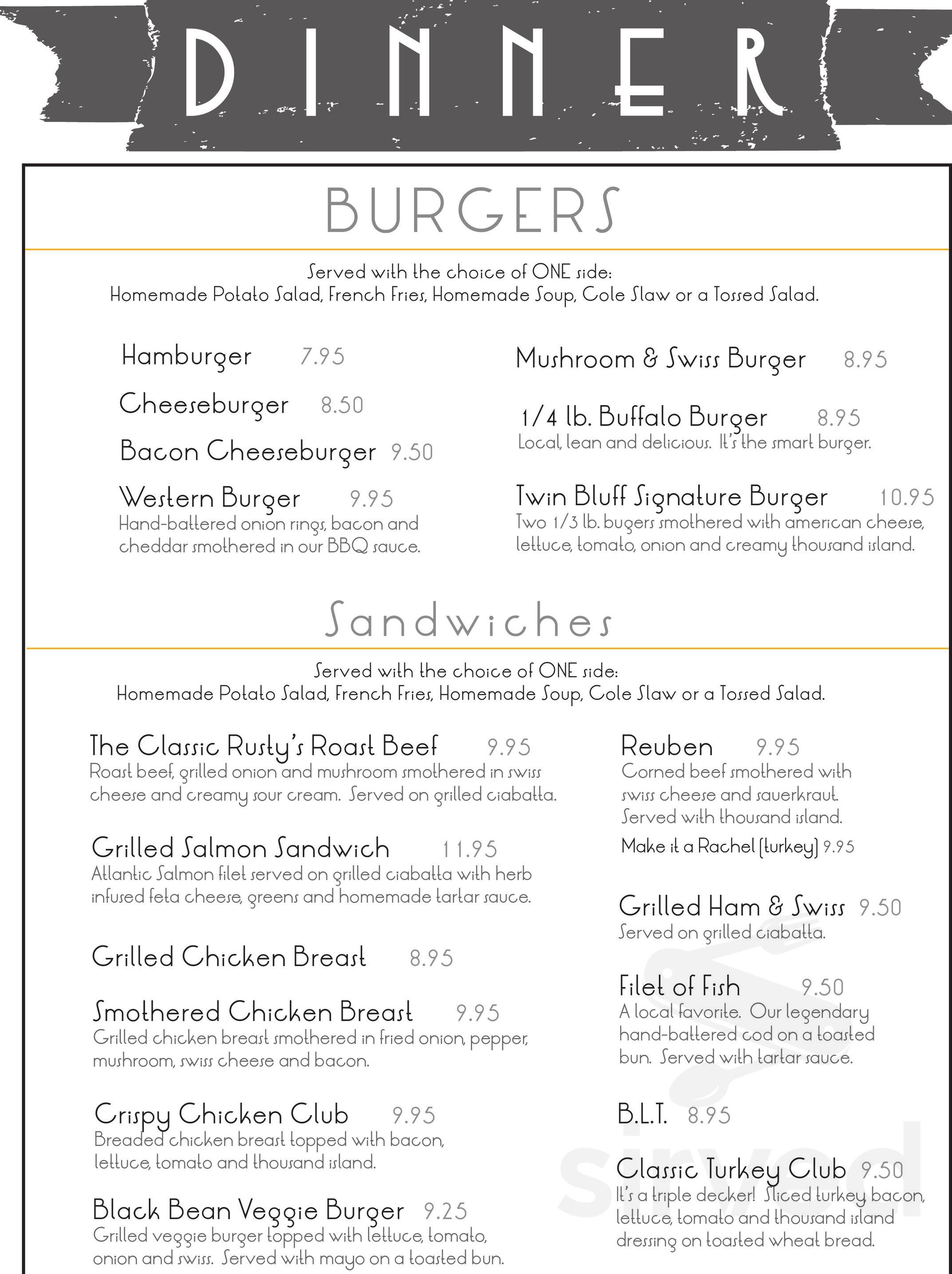 Beth's Twin Bluffs Cafe menus in Nelson, Wisconsin, United States