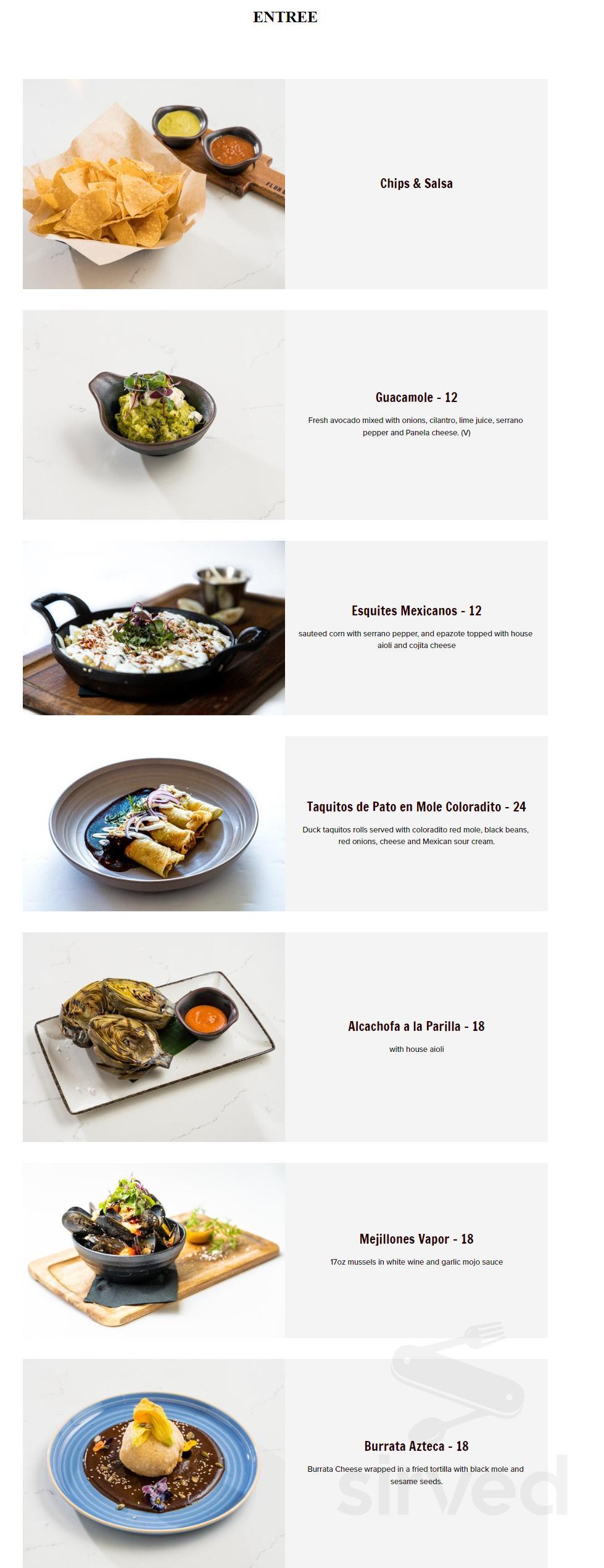 Flor De Maiz menu in Santa Barbara, California, USA