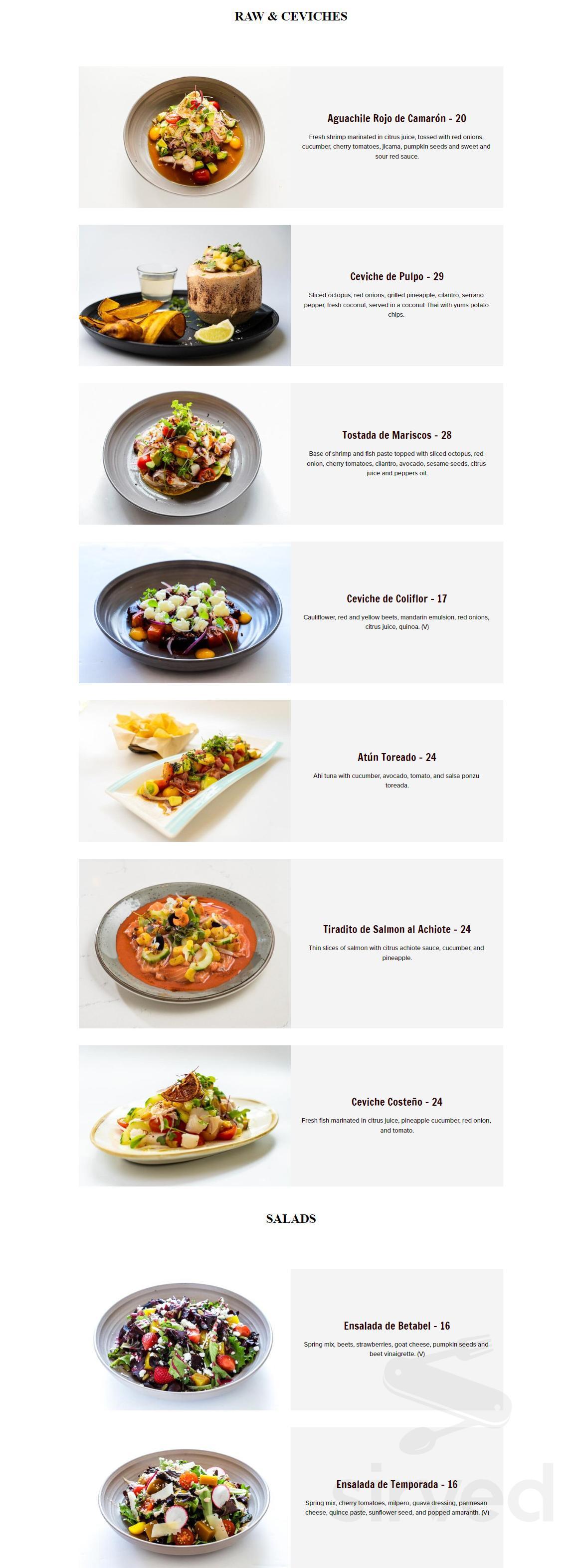 Menu - Santa Barbara CA's Flor De Maiz | Sirved