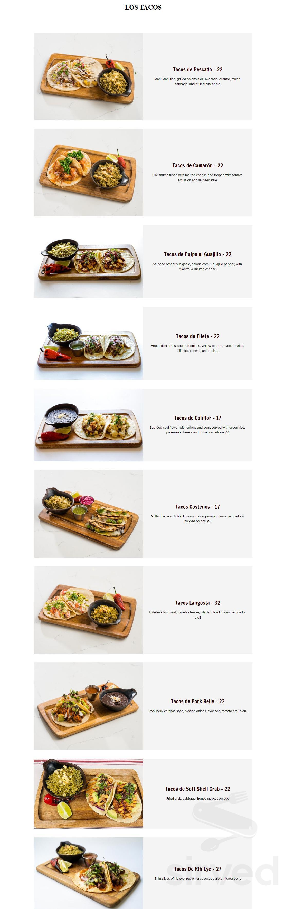 Flor De Maiz menu in Santa Barbara, California, USA