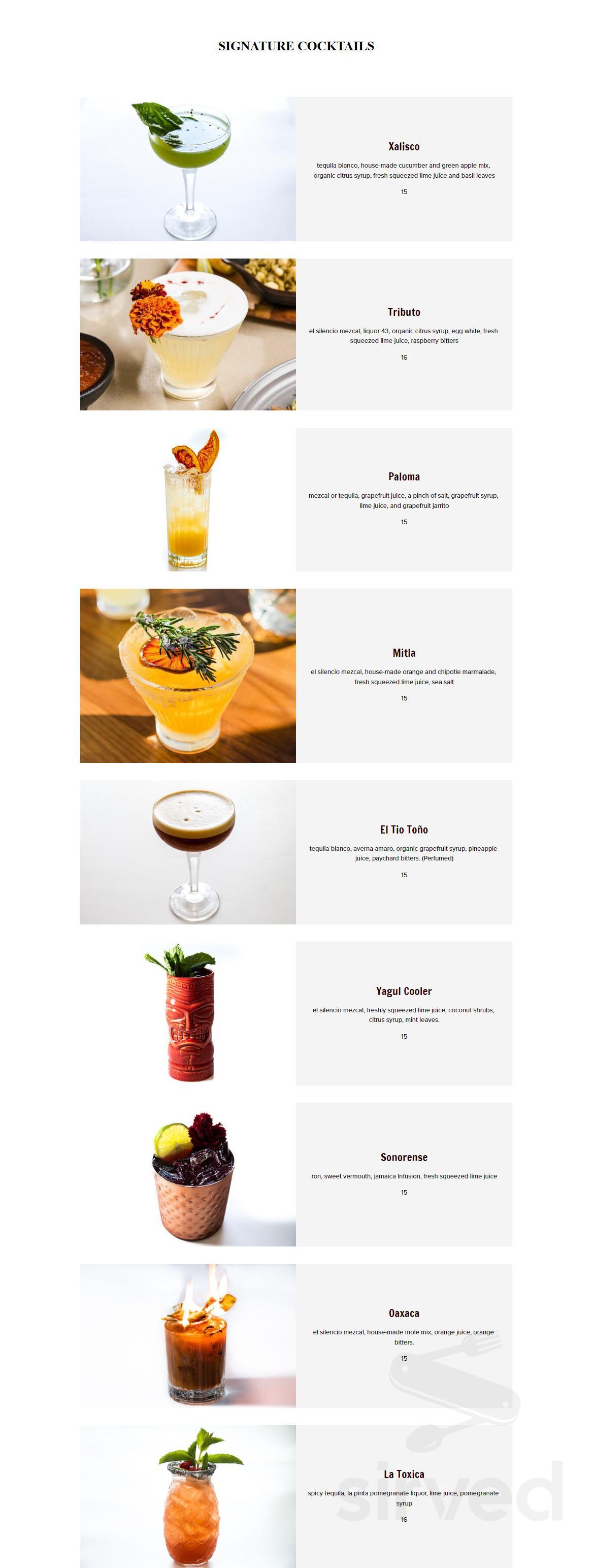 Flor De Maiz menu in Santa Barbara, California, USA