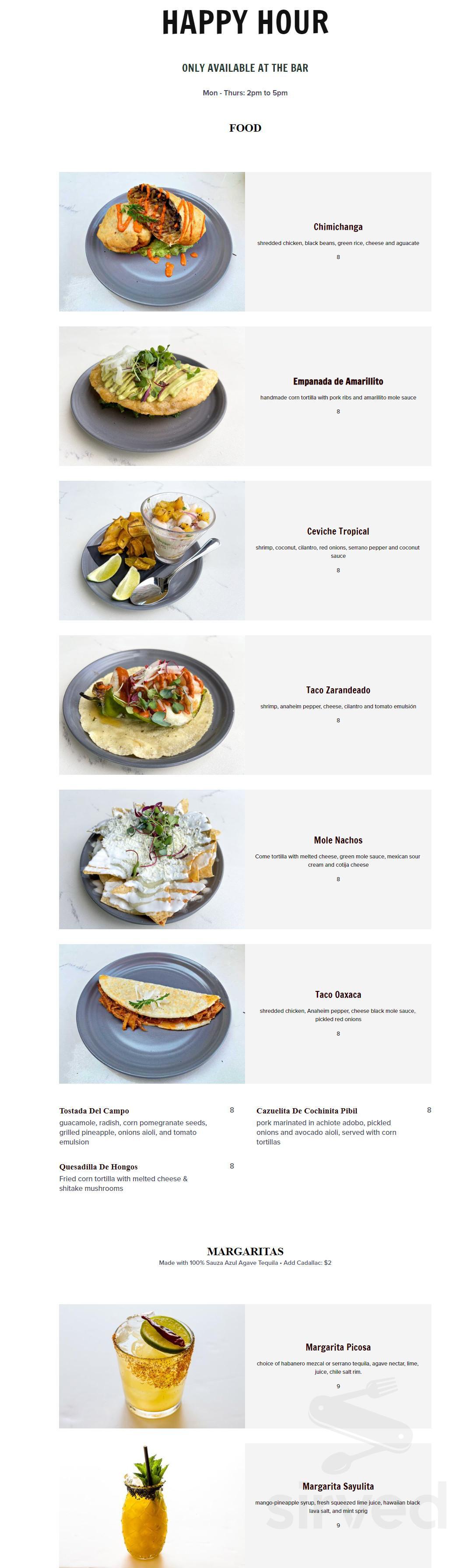 Flor De Maiz menu in Santa Barbara, California, USA