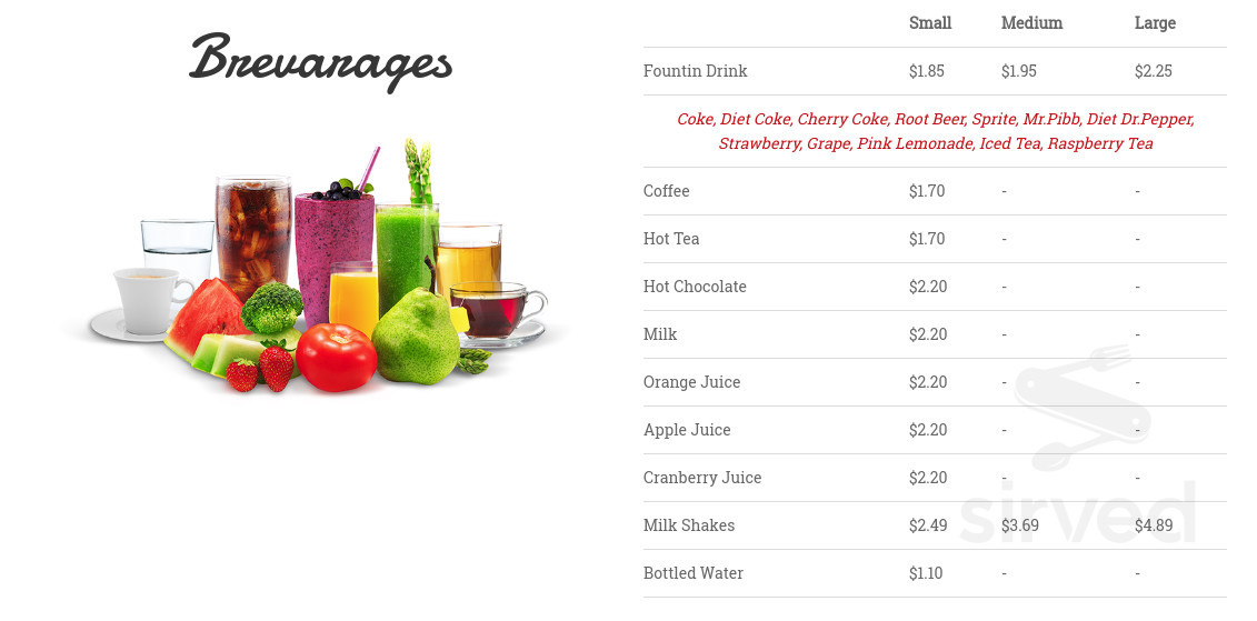 Vicky's Restaurant menu in San Bernardino, California, USA