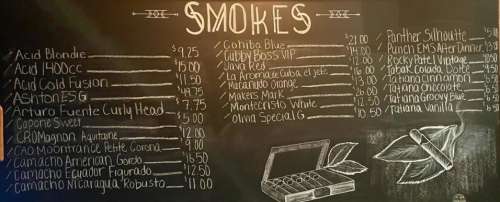 Prohibition Hub menu in Hagerstown, Maryland, USA