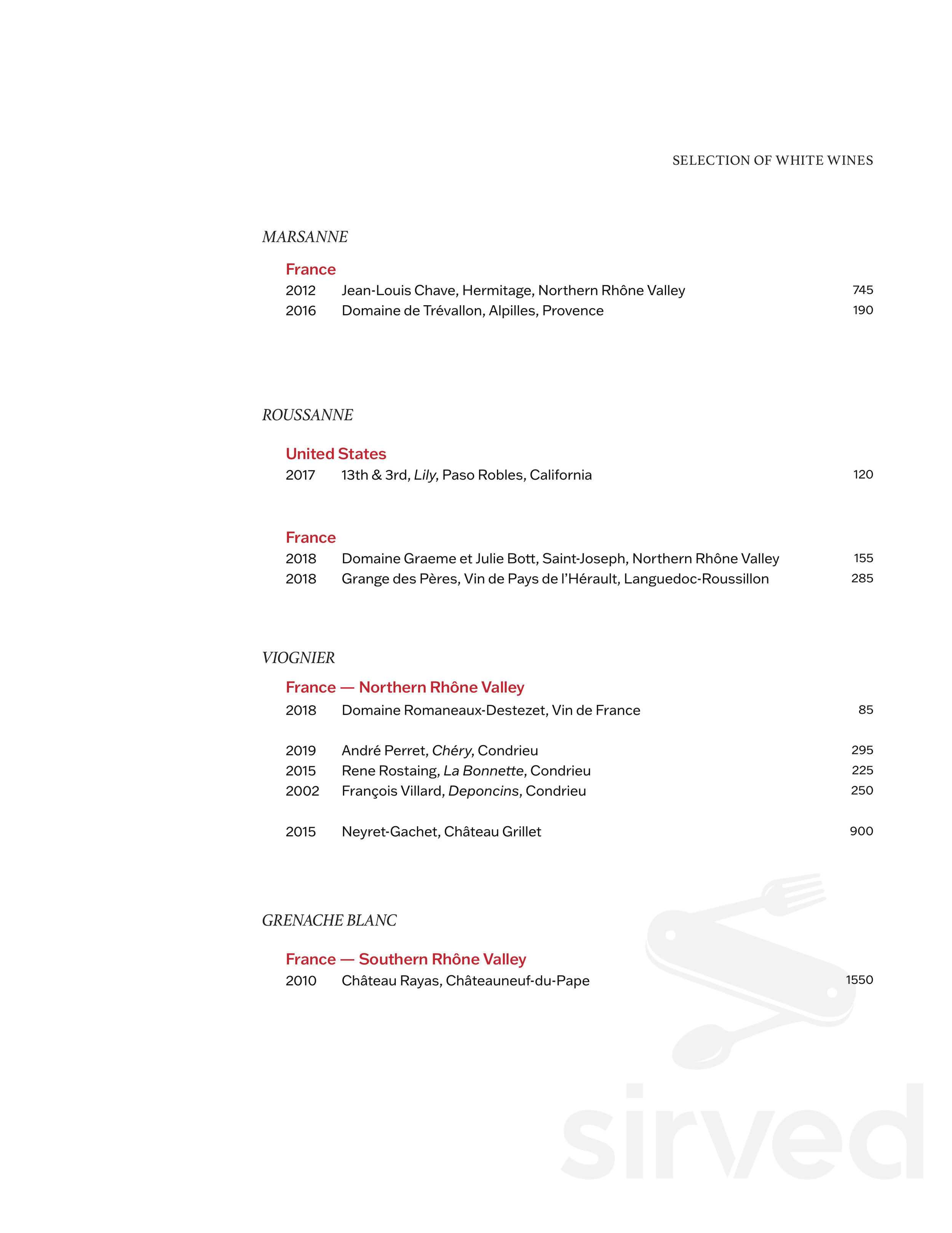 ATOMIX menu in New York, New York, USA