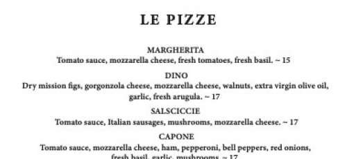 Menu for Capone's Italian Cucina in Huntington Beach, CA | Sirved
