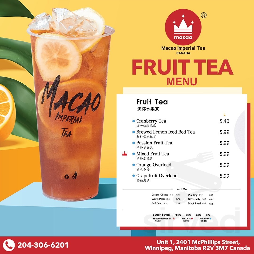 Macao Imperial Tea Canada - McPhillips Branch menus in Winnipeg ...