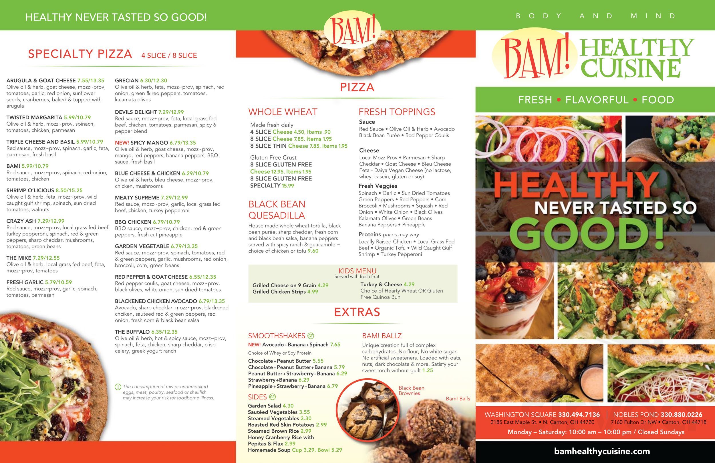 BAM! Healthy Cuisine menu in North Canton, Ohio, USA