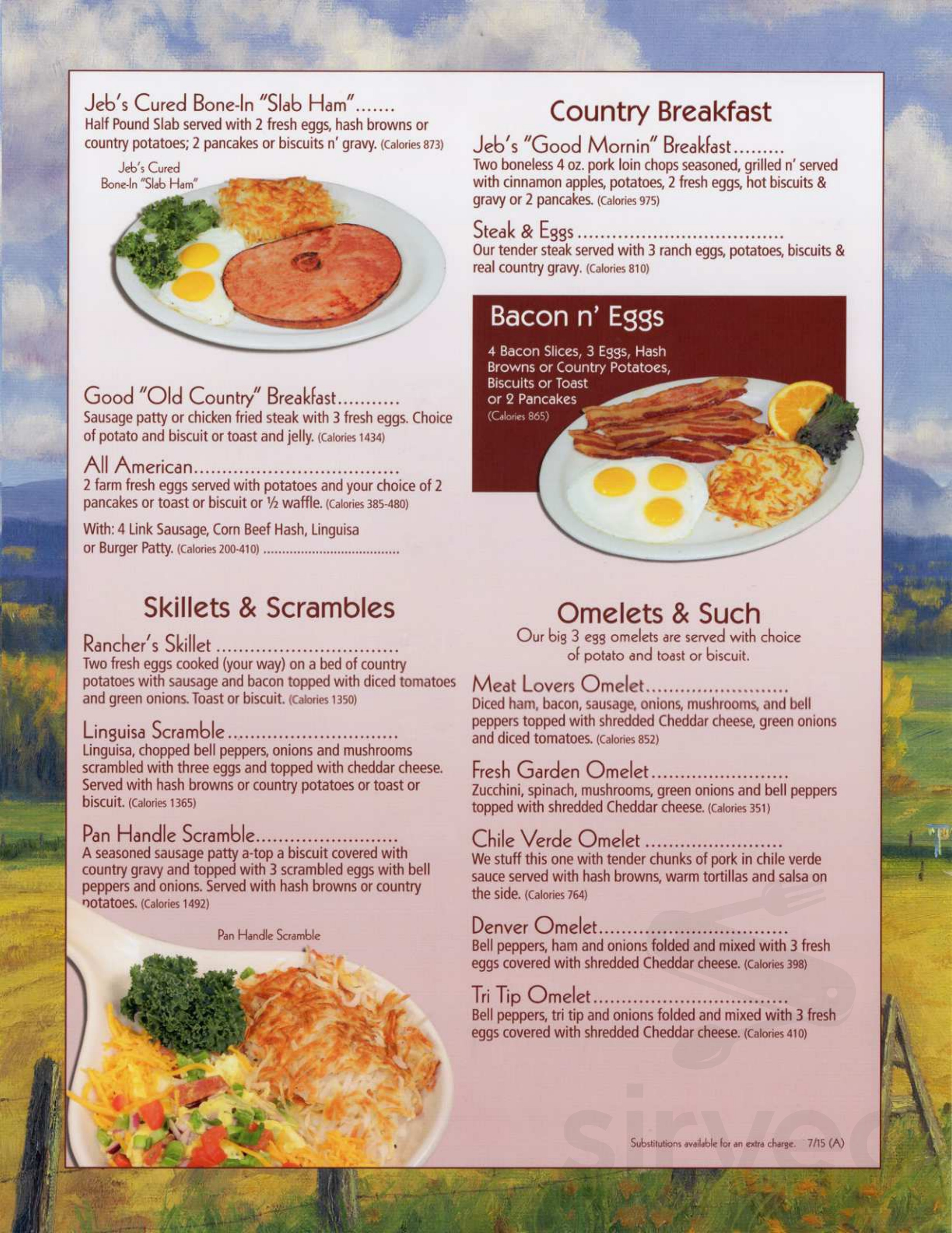 Country Waffles menu in Fresno, California, USA