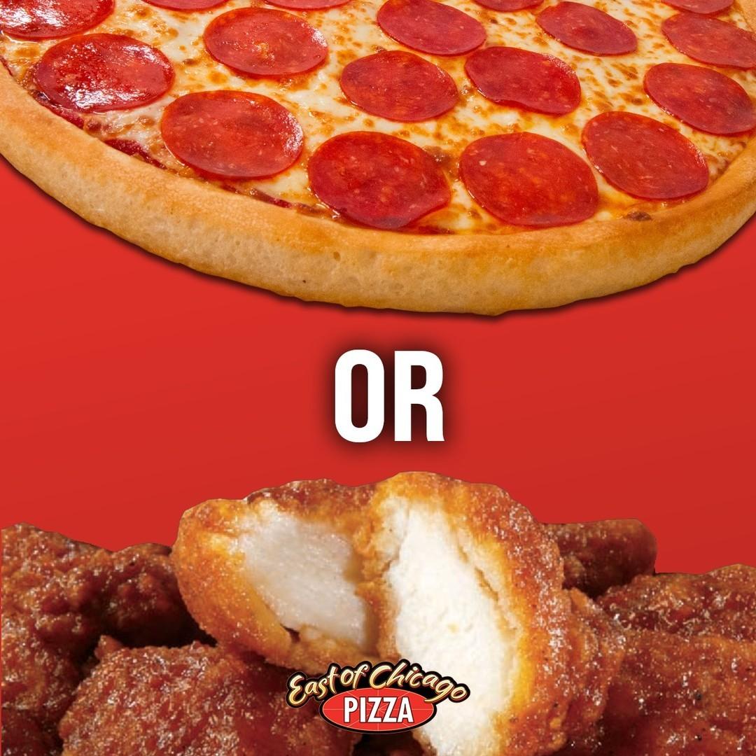 East of Chicago Pizza menu in Shipshewana, Indiana, USA