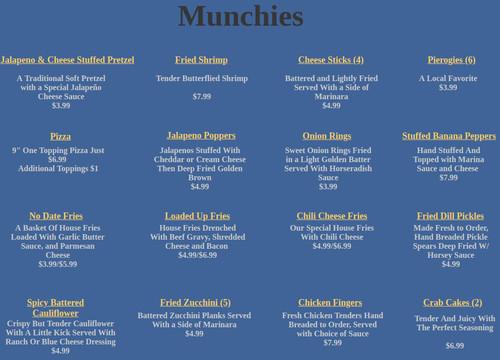Jimmy G's Bar & Grill menu in Canonsburg, Pennsylvania, USA