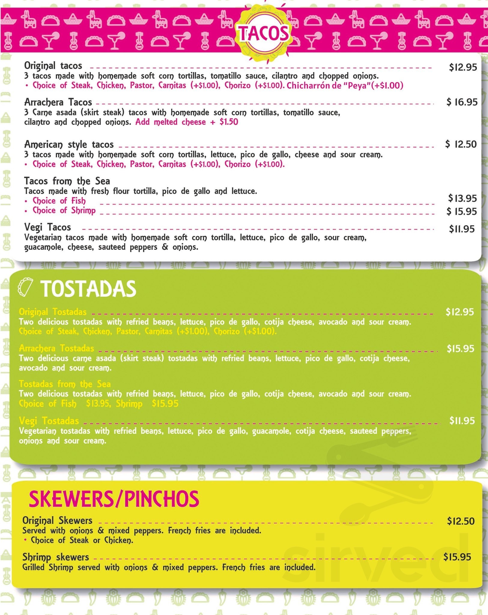 Menu - Hollywood FL's TaKitos Mexican Restaurant | Sirved