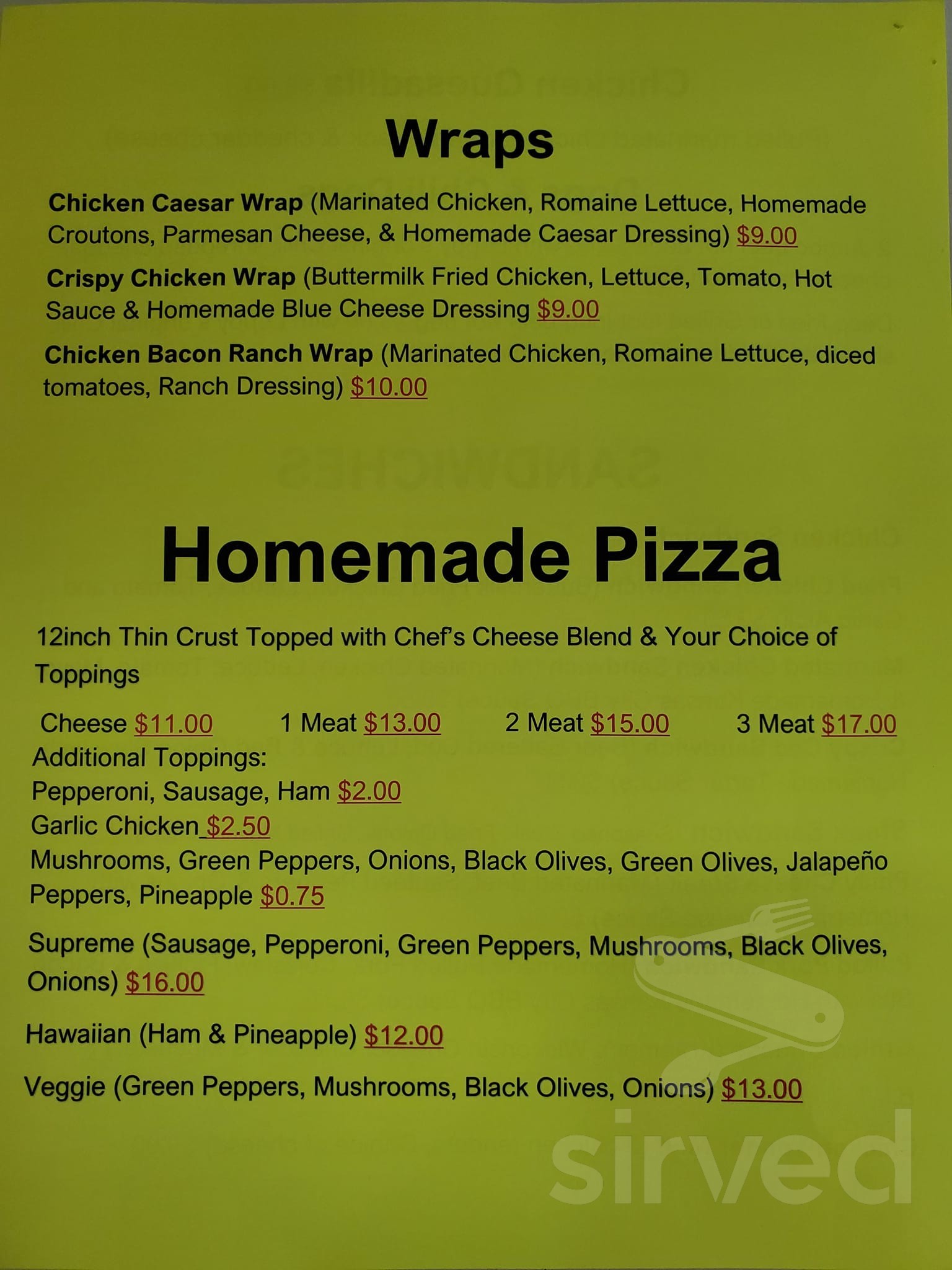 Von LOPPYS Bar & Bistro menu in Ixonia, Wisconsin, USA