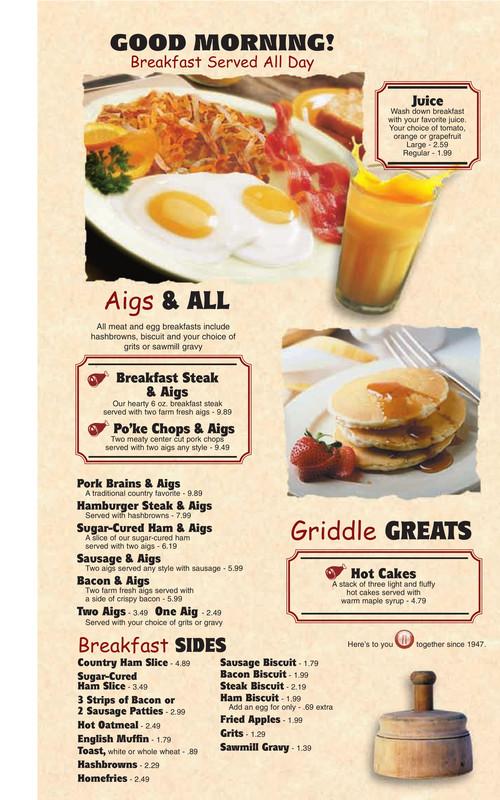 Stan's Country Restaurant menu in Columbia, Tennessee, USA