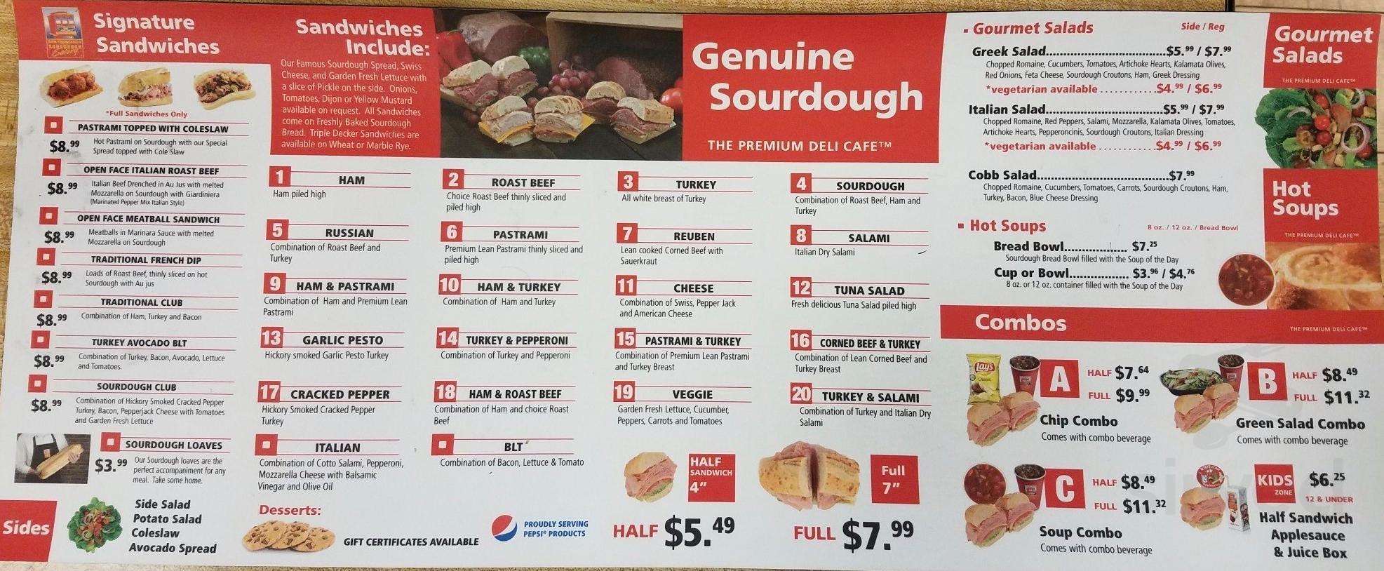 San Francisco Sourdough Eatery - Meridian menus in Meridian, Idaho ...