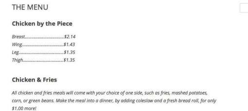 Menu for Cousins Tasty Chicken in Grand Rapids, MI | Sirved