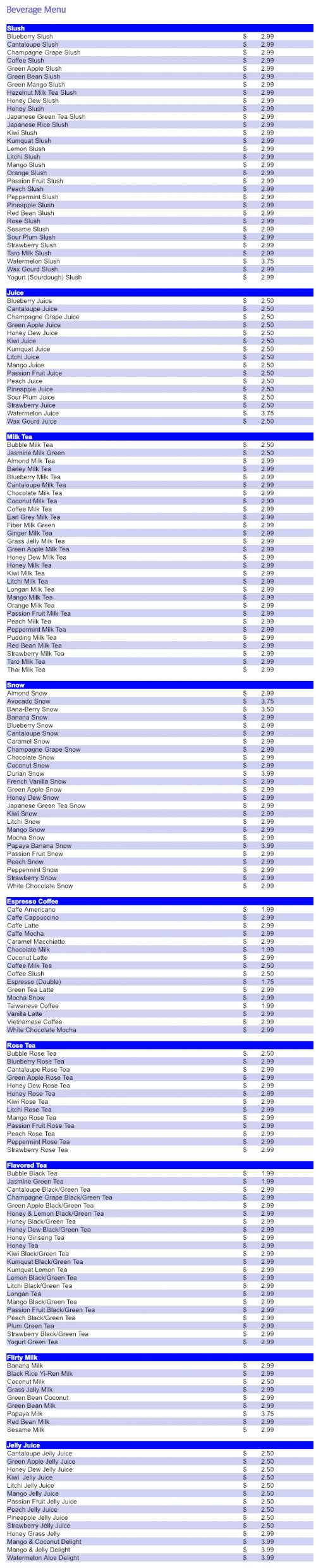 Quickly menu in Oroville, California, USA